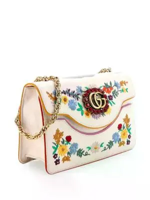 Gucci Linea Ricami Embroidered Canvas Small Shoulder Bag