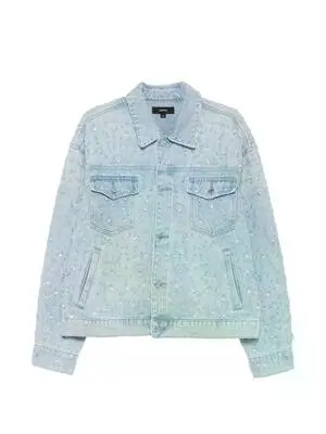 PURPLE BRAND Crystal-embellished Denim Jacket - Blue