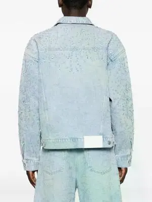 PURPLE BRAND Crystal Embellished Denim Jacket