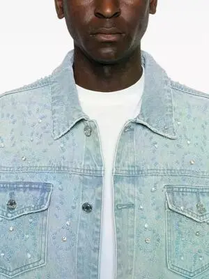 PURPLE BRAND Crystal Embellished Denim Jacket