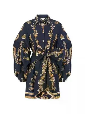 Camilla Taurus Rising Print Belted Shirt Mini Dress