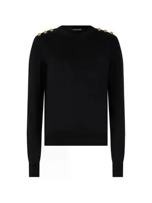 Roberto Cavalli Gold Button-detail Sweater