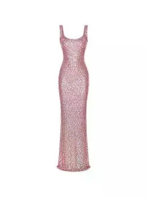 ROSERRY Sequin-embellished Scoop-neck Dress - Pink