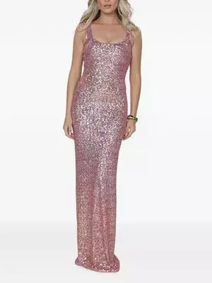 ROSERRY Sequin Embellished Scoop Neck Sleeveless Gown - Pink