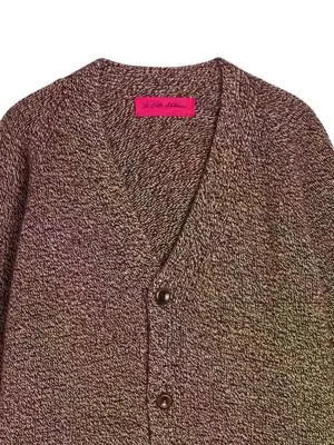THE ELDER STATESMAN Oak Marl Button V-neck Cardigan