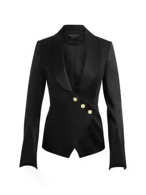 Alice + Olivia Asymmetric Shawl-lapel Jacket - Black