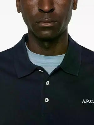 A.p.c. Logo-embroidered Polo Shirt - Blue