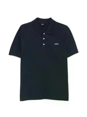 A.p.c. Logo-embroidered Polo Shirt - Blue