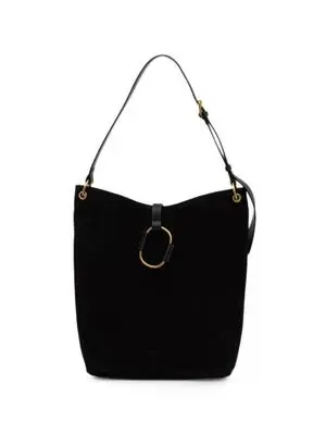 TWINSET Suede Leather-trim Tote Bag
