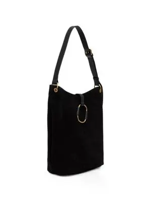 TWINSET Suede Leather-trim Tote Bag