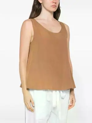 MOUTAKI Scoop Neck Sleeveless Blouse - Neutrals