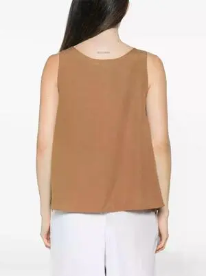 MOUTAKI Scoop Neck Sleeveless Blouse - Neutrals
