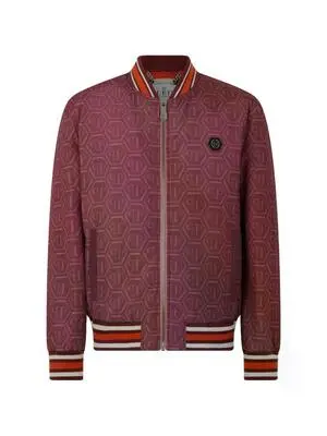 Philipp Plein All-over Monogram Bomber Jacket - Red