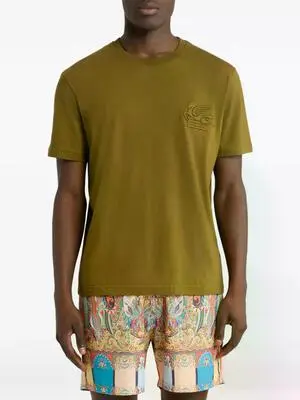 Etro Cotton Jersey T-shirt With Raised Pegaso Logo