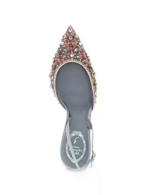 Rene Caovilla Cinderella Crystal-embellished Slingback Pumps