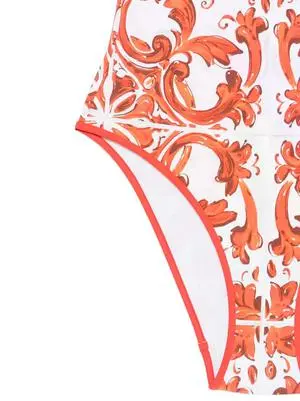 Dolce & Gabbana Maiolica Scoop-neck Swimsuit