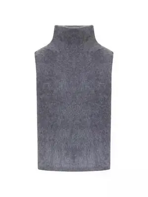 LISA YANG Brushed-knit Turtleneck-collar Top - Grey