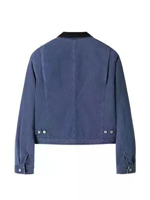 TONYWACK Corduroy-collar Cropped Denim Jacket