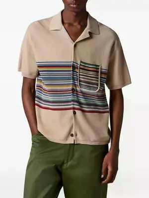 Paul Smith Beige Organic Cotton Signature Stripe Knitted Shirt