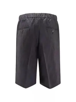 HEVO Torre Lapillo Drawstring Pleated Tailored Shorts - Black