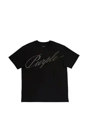 PURPLE BRAND Crystal-embellished Logo-script T-shirt - Black