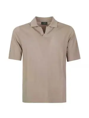 BALLANTYNE V-neck Pointed-collar T-shirt - Neutrals