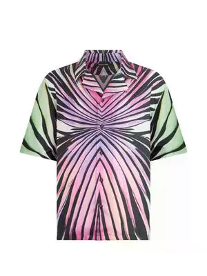 Roberto Cavalli Graphic-print Short-sleeve Shirt - Black