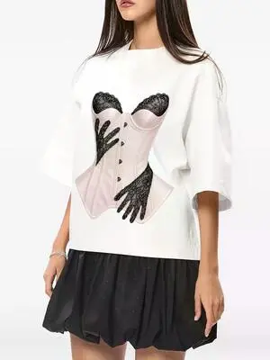 HAMZA Lace-print T-shirt