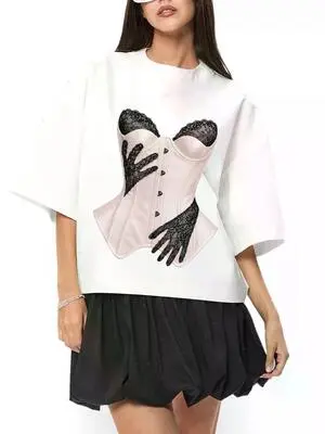 HAMZA Lace-print T-shirt