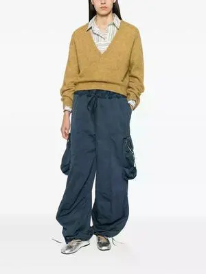 GANNI Ribbed-trim V-neck Sweater