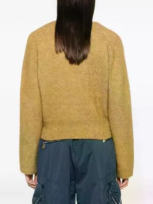 GANNI Ribbed-trim V-neck Sweater
