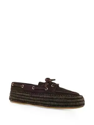 PALOMA BARCELO Penelope Suede Raffia Loafers
