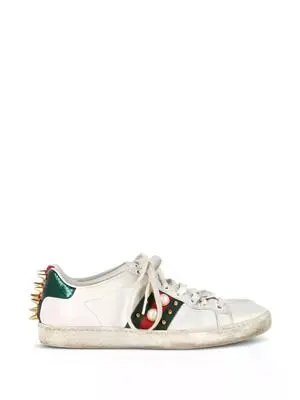 Gucci Ace Faux Pearl Embellished Sneakers - White