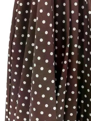 LAVI COUTURE Polka-dot Flared Midi Dress