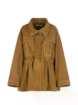 RÓHE Drawstring-waist Suede Jacket - Brown