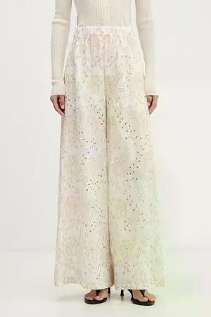 VICOLO Broderie-anglaise Palazzo Pants