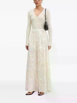 VICOLO Broderie-anglaise Palazzo Pants