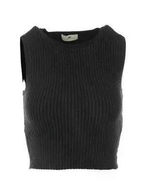 Elisabetta Franchi Logo-patch Sleeveless Top - Black
