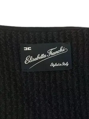 Elisabetta Franchi Ribbed Logo Patch Cropped Top