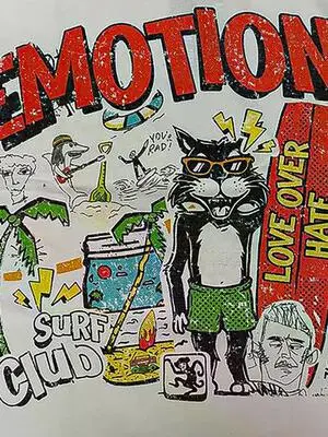 Mixed Emotion Surf Club Graphic-print Ringer T-shirt - White