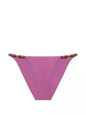 VIX PAULA HERMANNY Firenze Kiana Bead-embellished Bikini Bottoms - Purple