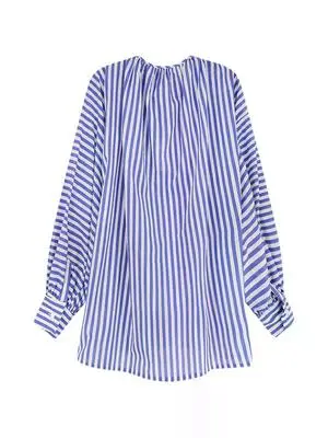 LAVI COUTURE Striped Puff-sleeve Shirt