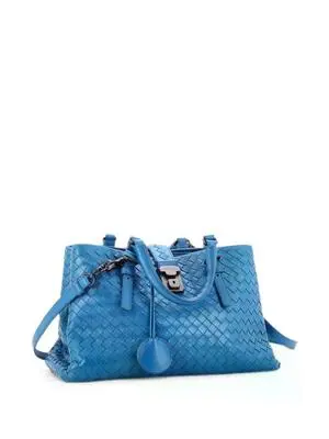 Bottega Veneta Roma Bag Intrecciato Nappa Small Tote Bag - Blue