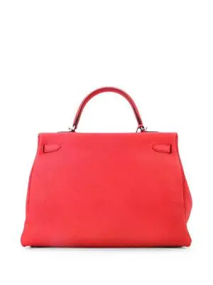 Hermès Kelly Handbag Togo With Palladium Hardware 35 Satchel - Red