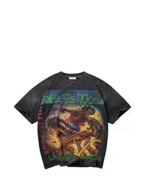 VALE FOREVER Forever Metal Speaker Distressed T-shirt - Black