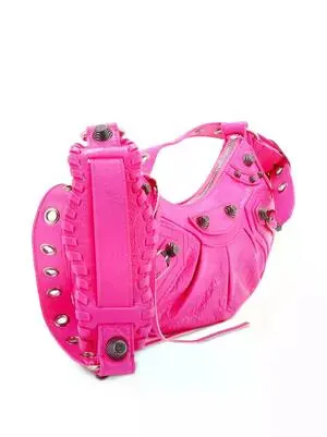 Balenciaga Le Cagole Shoulder Bag With Giant Studs - Pink