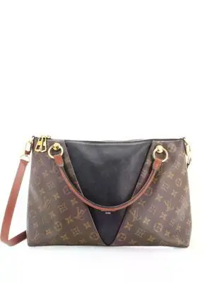 LOUIS VUITTON V Tote Monogram Canvas And Leather Mm Shoulder Bag - Black