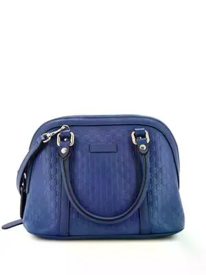 Gucci Convertible Dome Microssima Leather Mini Satchel - Blue