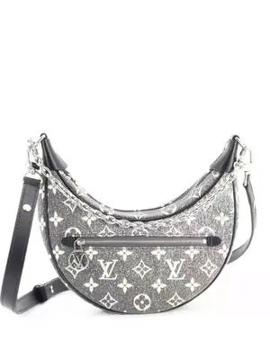 LOUIS VUITTON Loop Handbag Monogram Jacquard Denim Hobo Bag - Black