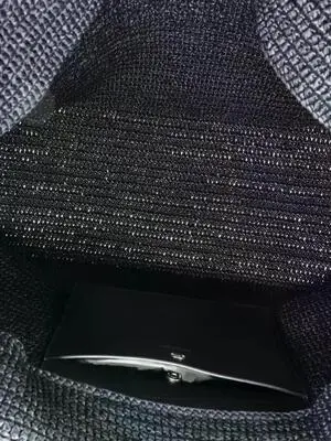 Saint Laurent Logo Supple Embroidered Raffia Tote Bag